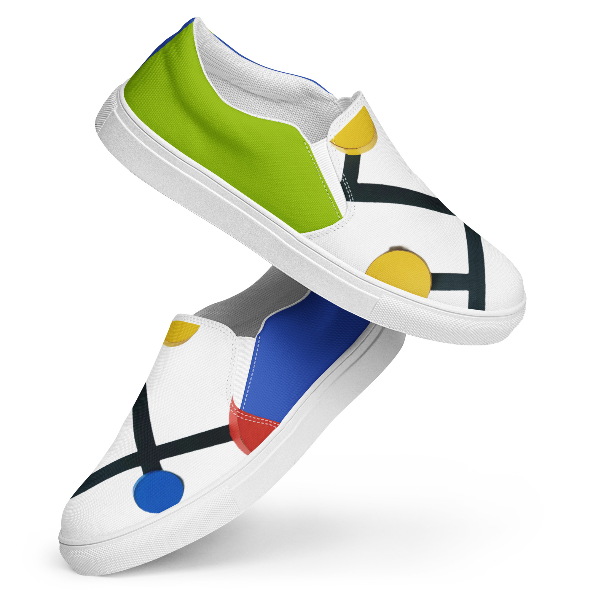 The Colored Dots Men’s Slip-on Deck Shoes - The Art Concierge Clothing